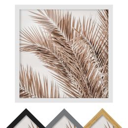 Bilderwelten Bild mit Rahmen Bronzefarbene Palmenwedel