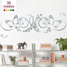 Bilderwelten Wandtattoo Blumen mit Schmetterlingen