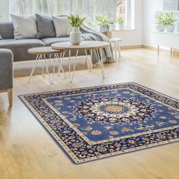 Bilderwelten Teppich Klassisches Persermuster Blau Beige