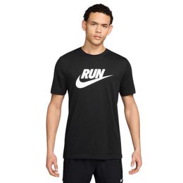 Nike Dri-Fit Tee Run Swoosh Bekleidung Herren schwarz