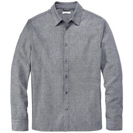 Knowledge Cotton Apparel Herrenhemd Flanell L Blaumelange