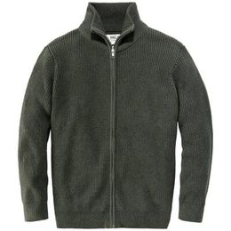 MELAWEAR Herren-Strickjacke mit Zip L Gr&uuml;nmelange