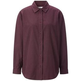 Knowledge Cotton Apparel Damen-Flanellbluse M Weinrot