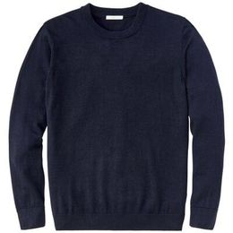 Knowledge Cotton Apparel Herrenpullover Merinowolle L Navy