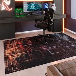 Teppich Wecon Home, B:110cm H:5mm L:160cm, schwarz, Polyester, Wohnzimmer, Teppiche, "Quantum Warp", Gamer Teppich, gewebt, geometrisch, robust,