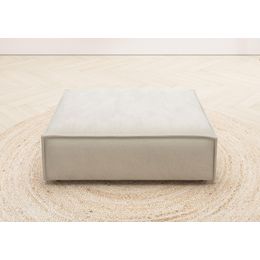 Polsterhocker Places of Style, B:90cm H:43cm T:120cm, beige, 94% Polyester, 6% Nylon, Hocker, "Watertown, XXL Hockerbank passend zum Sofa - ideal als