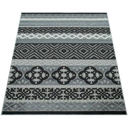 Teppich Paco Home, B:200cm H:3mm L:290cm, schwarz, Polypropylen, Wohnzimmer, Teppiche, "Charleroi 491", 3D-Design, In- und Outdoor geeignet,