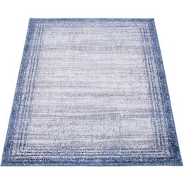 Teppich Paco Home, B:160cm H:13mm L:220cm, blau, Polyester, Polypropylen, Wohnzimmer, Teppiche, "Catania 842", Kurzflor, meliert, modernes Design,