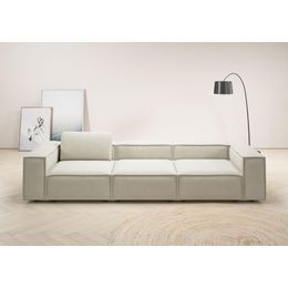 3,5-Sitzer Places of Style, B:336cm H:68cm T:118cm, beige, 100% Polyester, Sofas, "Watertown, modernes Big-Sofa XXL, 336 cm Breite, auch in