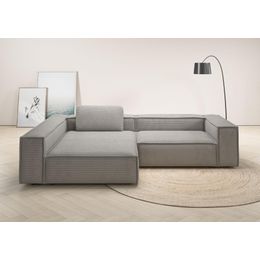 Ecksofa Places of Style, B:306cm H:68cm T:191cm, grau, 95% Polyester, 5% Nylon, Wohnzimmer, Sofas, "Watertown, moderne XXL L-Form, 306 cm breit",
