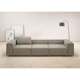 3,5-Sitzer Places of Style, B:336cm H:68cm T:118cm, grau, 100% Polyester, Sofas, "Watertown, modernes Big-Sofa XXL, 336 cm Breite, auch in Feincord",