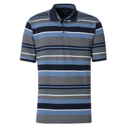 Casamoda Herren Poloshirt "Casamoda Polo-Shirt gestreift", blau, Gr. L, 50% Baumwolle, 50% Polyester, Shirts