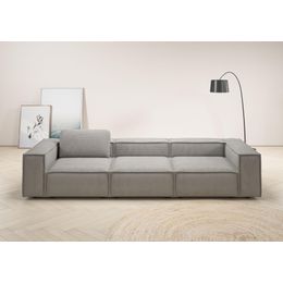 3,5-Sitzer Places of Style, B:336cm H:68cm T:118cm, grau, 95% Polyester, 5% Nylon, Sofas, "Watertown, modernes Big-Sofa XXL, 336 cm Breite, auch in