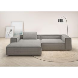 Ecksofa Places of Style, B:306cm H:68cm T:191cm, grau, 95% Polyester, 5% Nylon, Wohnzimmer, Sofas, "Watertown, modernes XXL L-Form, 306 cm breit",
