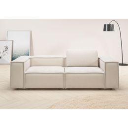2-Sitzer Places of Style, B:246cm H:68cm T:98cm, beige, 94% Polyester, 6% Nylon, Sofas, "Watertown, modernes Sofa 246 cm breit, auch in Feincord",