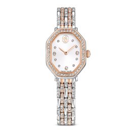Quarzuhr Swarovski "DEXTERA OCTAGON", silber (silberfarben, ros&eacute;goldfarben), Armbanduhren, Damen, Quarzuhr, Armbanduhr, Damenuhr, Swiss Made, Edelstahlarmband, analog