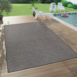 Teppich Paco Home, B:120cm H:4mm L:160cm, grau, Polypropylen (PP), Wohnzimmer, Teppiche, "Sonset", Flachgewebe, meliert, In- und Outdoor geeignet,