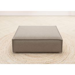 Polsterhocker Places of Style, B:90cm H:43cm T:120cm, grau, 100% Polyester, Hocker, "Watertown, XXL Hockerbank passend zum Sofa - ideal als