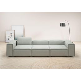 3,5-Sitzer Places of Style, B:336cm H:68cm T:118cm, silber, 100% Polyester, Sofas, "Watertown, modernes Big-Sofa XXL, 336 cm Breite, auch in
