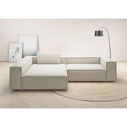 Ecksofa Places of Style, B:306cm H:68cm T:191cm, beige, 100% Polyester, Wohnzimmer, Sofas, "Watertown, moderne XXL L-Form, 306 cm breit", Komfortabel