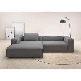Ecksofa Places of Style, B:306cm H:68cm T:191cm, grau, 100% Polyester, Wohnzimmer, Sofas, "Watertown, modernes XXL L-Form, 306 cm breit", Großzügiges