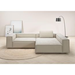 Ecksofa Places of Style, B:306cm H:68cm T:191cm, beige, 94% Polyester, 6% Nylon, Wohnzimmer, Sofas, "Watertown, moderne XXL L-Form, 306 cm breit",