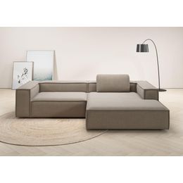 Ecksofa Places of Style, B:306cm H:68cm T:191cm, grau, 100% Polyester, Wohnzimmer, Sofas, "Watertown, modernes XXL L-Form, 306 cm breit", Großzügiges