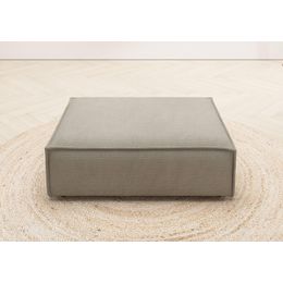 Polsterhocker Places of Style, B:90cm H:43cm T:120cm, grau, 100% Polyester, Hocker, "Watertown, XXL Hockerbank passend zum Sofa - ideal als