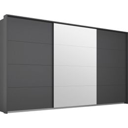 Schwebet&uuml;renschrank Rauch, B:368cm H:233cm T:64cm, grau, Holzwerkstoff, Schr&auml;nke, "Kepan", mit umfangreicher Innenausstattung und Passepartout