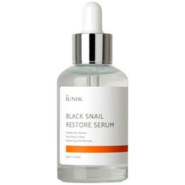 IUNIK Gesichtsserum "Black Snail Restore Serum", 50ml, transparent, Hautpflegemittel, Erhöht die Hautelastizität, stärkt und nährt die Haut.