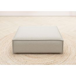 Polsterhocker Places of Style, B:90cm H:43cm T:120cm, beige, 96% Polyester, 4% Nylon, Hocker, "Watertown, XXL Hockerbank passend zum Sofa - ideal als