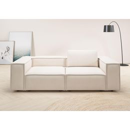 2-Sitzer Places of Style, B:246cm H:68cm T:118cm, beige, 100% Polyester, Sofas, "Watertown, modernes Sofa 246 cm breit, auch in Feincord", stilvolles