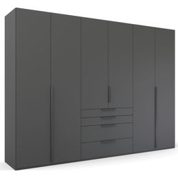 Drehtürenschrank Rauch, B:301cm H:223cm T:60cm, grau, Holzwerkstoff, Schränke, "Purisma", mit Schubladen und umfangreichem Zubehör, mit