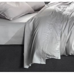 Bettlaken ZO HOME "Satinado", grau (ash, grau), B:160cm L:290cm, Mako-Satin, Obermaterial: 100% Baumwolle, Bettlaken, Bettlaken, Laken aus 100% Baumwolle, hochwertiges Mako-Satin, Betttuch ab 90x200