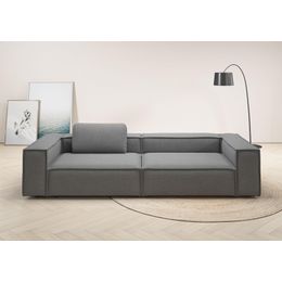 3-Sitzer Places of Style, B:306cm H:68cm T:118cm, grau, 100% Polyester, Sofas, "Watertown moderner 3-Sitzer", extra breites Sofa mit in eleganten