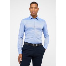 Eterna Herren Langarmhemd "SUPER SLIM", blau, Gr. 44, 40% Baumwolle, 4% Elasthan, 56% Lyocell, Hemden, EASY IRON (b&uuml;gelleicht)