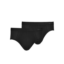 Mey Herren Slip "Casual Cotton", Gr. 4, schwarz, Feinripp, Obermaterial: 98% Baumwolle, 2% Elasthan, unifarben, Unterhosen, ohne auftragende
