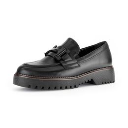 Gabor Damen Loafer "FLORENZ", Gr. 37, schwarz, Kalbsleder, unifarben, Schuhe, Blockabsatz, Slipper, Businessschuh in Bequemweite G (= weit)