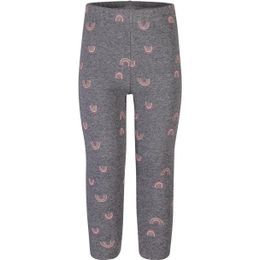 happy girls Mädchen Leggings, grau, Gr. 128, bedruckt, Jersey, Obermaterial: 60% Polyester, 35% Baumwolle, 5% Elasthan, Hosen, im tollen