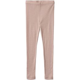 Wheat Mädchen Leggings "Wool Leggings Agi", rosa, Gr. 104, unifarben, Jersey, Obermaterial: 100% Wolle, Hosen