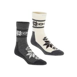 KARI TRAA Damen F&uuml;&szlig;linge "Rusa", Gr. 36, grau, 41% Wolle, 41% Polyacryl, 11% Polyester, 4% Polyamid, 3% Elasthan, mehrfarbig, Socken, 2er-Pack mit
