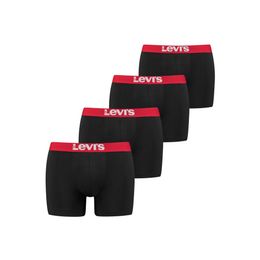 Levi's LEVI'S Herren Boxershorts, Gr. XL, schwarz, Obermaterial: 95% Baumwolle, 5% Elasthan, unifarben mit Farbeinsatz, Unterhosen, mit breitem Logobund