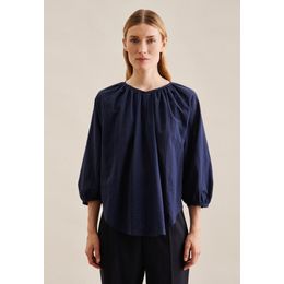 Seidensticker Damen Schlupfbluse "Schwarze Rose", blau, Gr. 36, gestreift, 95% Baumwolle;, 5% Polyester, Blusen, 3/4-Arm Rundhals Streifen