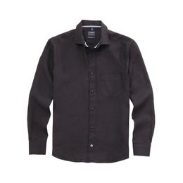 OLYMP Herren Leinenhemd "OLYMP Hemd Casual - Leinen", schwarz, Gr. S, Obermaterial: 100% Leinen, Hemden