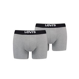 Levi's LEVI'S Herren Boxershorts "LEVIS MEN SLD BASC BOXER BRIEF ORG CO 2P", Gr. S, grau, Obermaterial: 95% Baumwolle, 5% Elasthan, unifarben, Unterhosen,