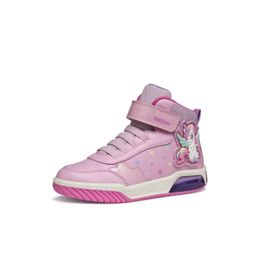 Geox Mädchen Sneaker "J INEK GIRL Blinkschuh", Gr. 27, bunt, Synthetik, Textil, Glitzer, Schuhe, Schnürboots, Blinkschuh mit cooler Blinkfunktion
