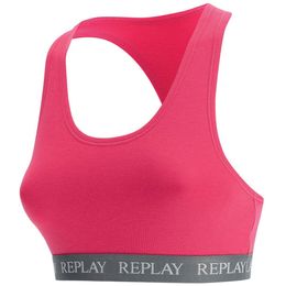 Replay Damen Bustier "LADY RACERBACK BRA", Gr. S, pink, Obermaterial: 50% Viskose, 45% Baumwolle, 5% Elasthan, unifarben, BHs, mit Racerback