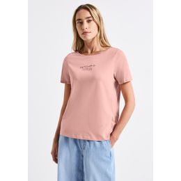 Street One Damen T-Shirt, rosa, Gr. 38, bedruckt, Web, 100% Baumwolle, Shirts, aus reiner Baumwolle