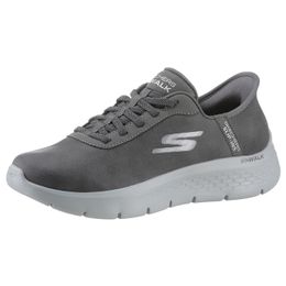 Skechers Damen Slip-On Sneaker "GO WALK FLEX", Gr. 41, grau, Lederimitat, Schuhe, Slipper, Freizeitschuh, Halbschuh mit Air-Cooled Memory Foam