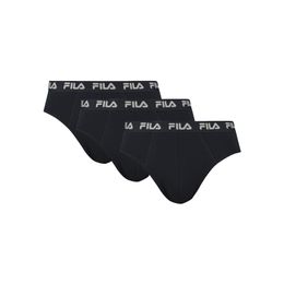 Fila Herren Slip "MAN BRIEF", Gr. S, schwarz, Obermaterial: 95% Baumwolle, 5% Elasthan, bedruckt, unifarben, Unterhosen, elastischer Logobund